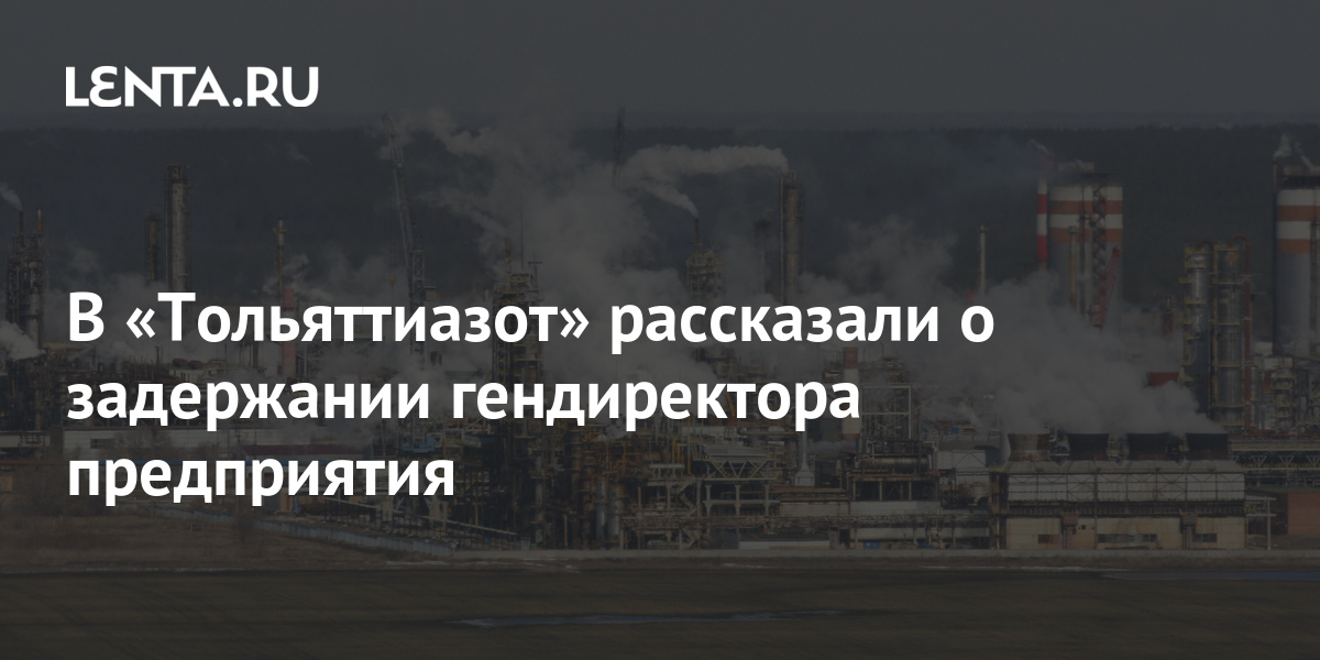 В «Тольяттиазот» рассказали о задержании гендиректора предприятия ...