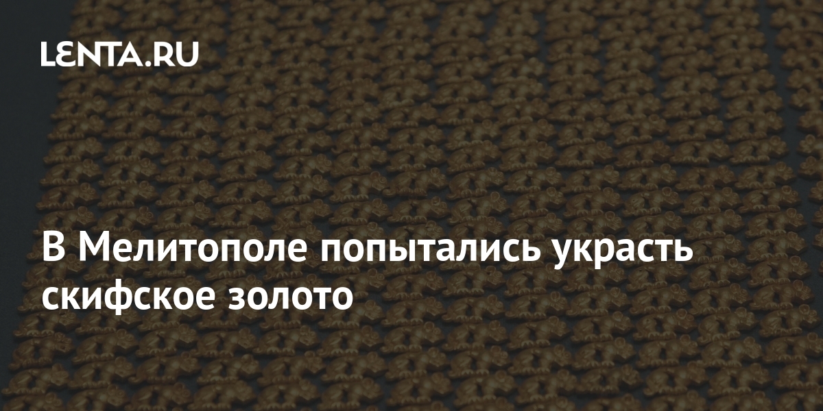 В Мелитополе попытались украсть скифское золото: Украина: Бывший СССР ...