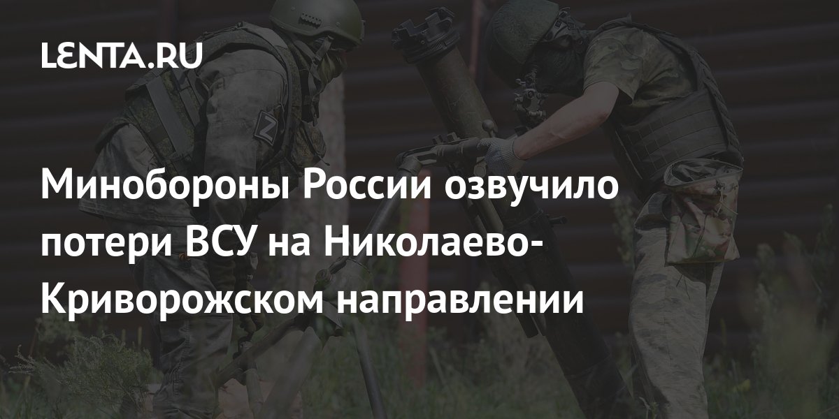 Минобороны России озвучило потери ВСУ на Николаево-Криворожском ...