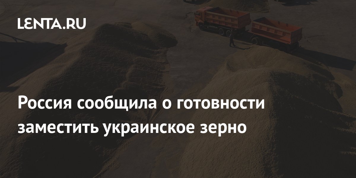 Россия сообщила о готовности заместить украинское зерно Политика Мир