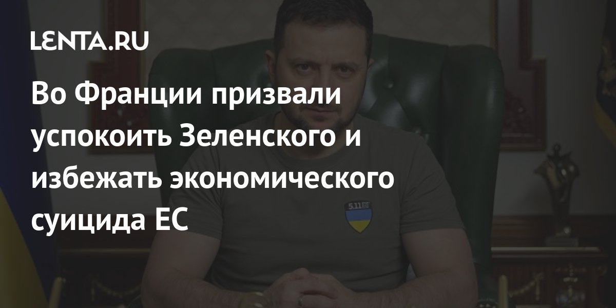 Во Франции призвали успокоить Зеленского и избежать экономического суицида ЕС Политика Мир