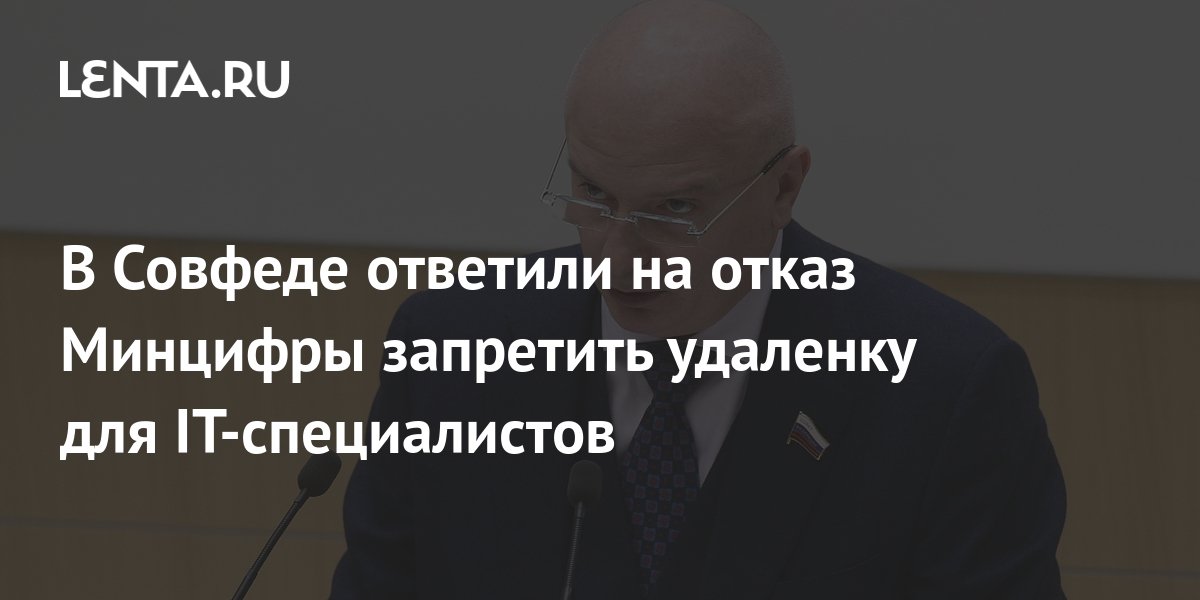 В Совфеде ответили на отказ Минцифры запретить удаленку для It