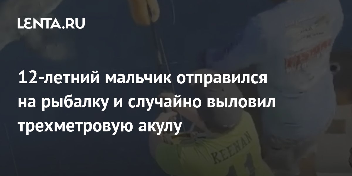 12-летний мальчик отправился на рыбалку и случайно выловил трехметровую акулу: Люди: Из жизни ...