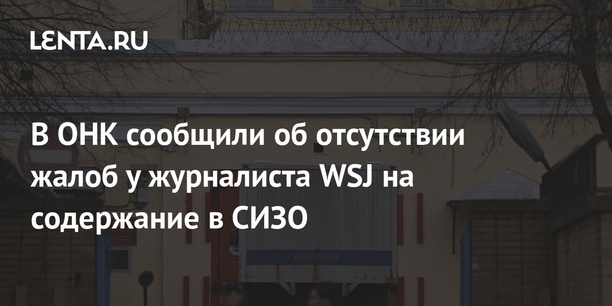 В ОНК сообщили об отсутствии жалоб у журналиста WSJ на содержание в СИЗО: Следствие и суд ...