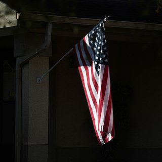 American Flag At Night Lighting