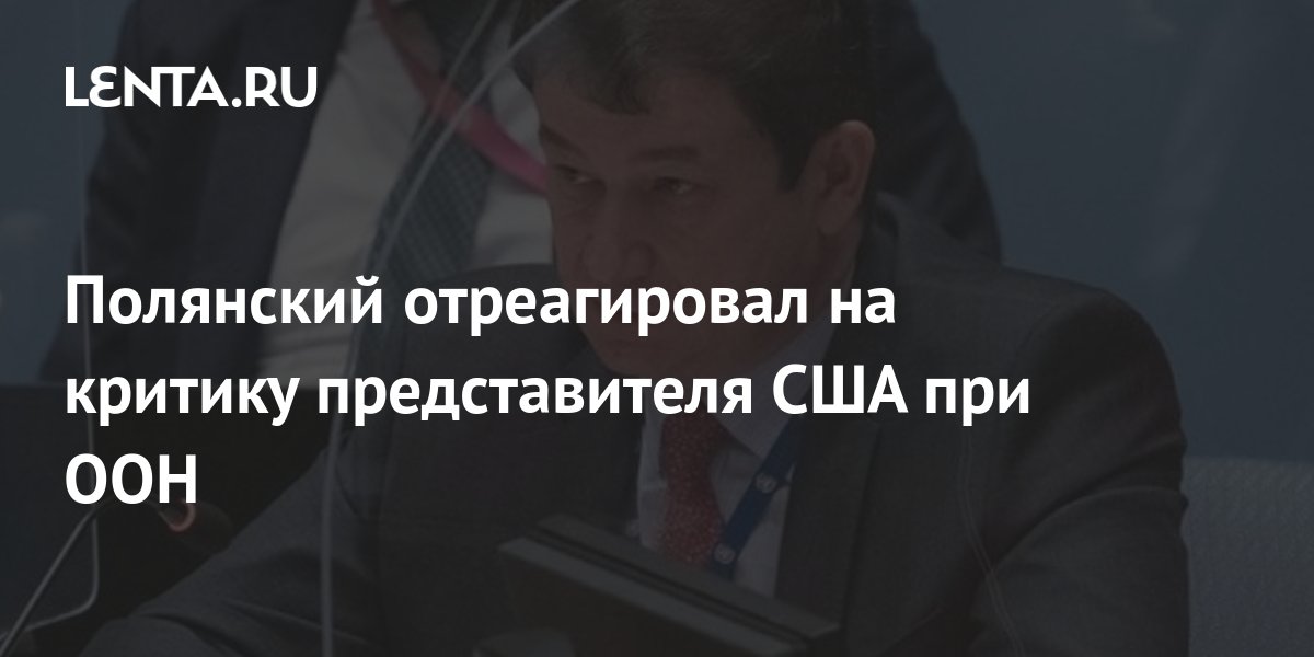Полянский отреагировал на критику представителя США при ООН Политика