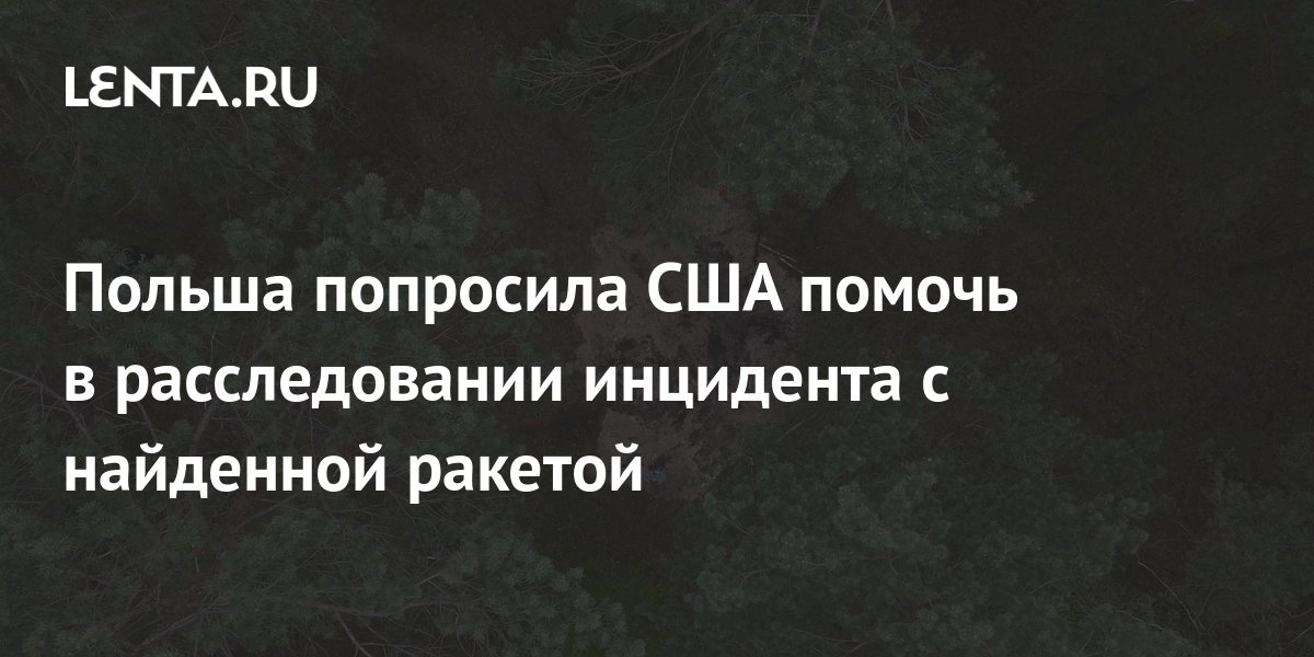 Польша попросила США помочь в расследовании инцидента с найденной