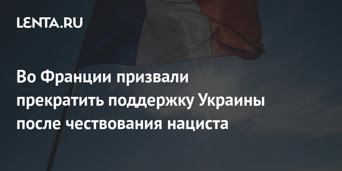 Во Франции призвали прекратить поддержку Украины после чествования нациста Политика Мир