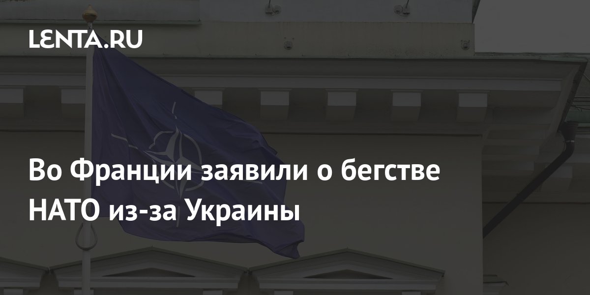 Во Франции заявили о бегстве НАТО из за Украины Политика Мир