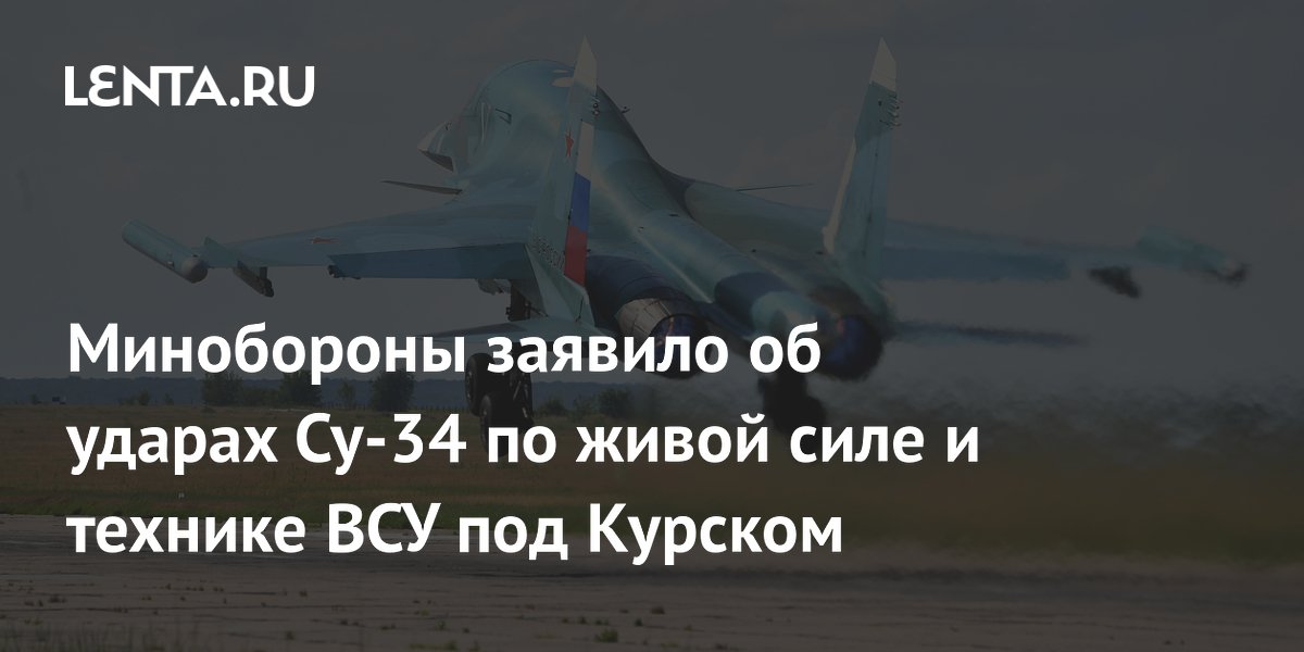 Минобороны заявило об ударах Су-34 по живой силе и технике ВСУ под Курском: Политика: Россия ...