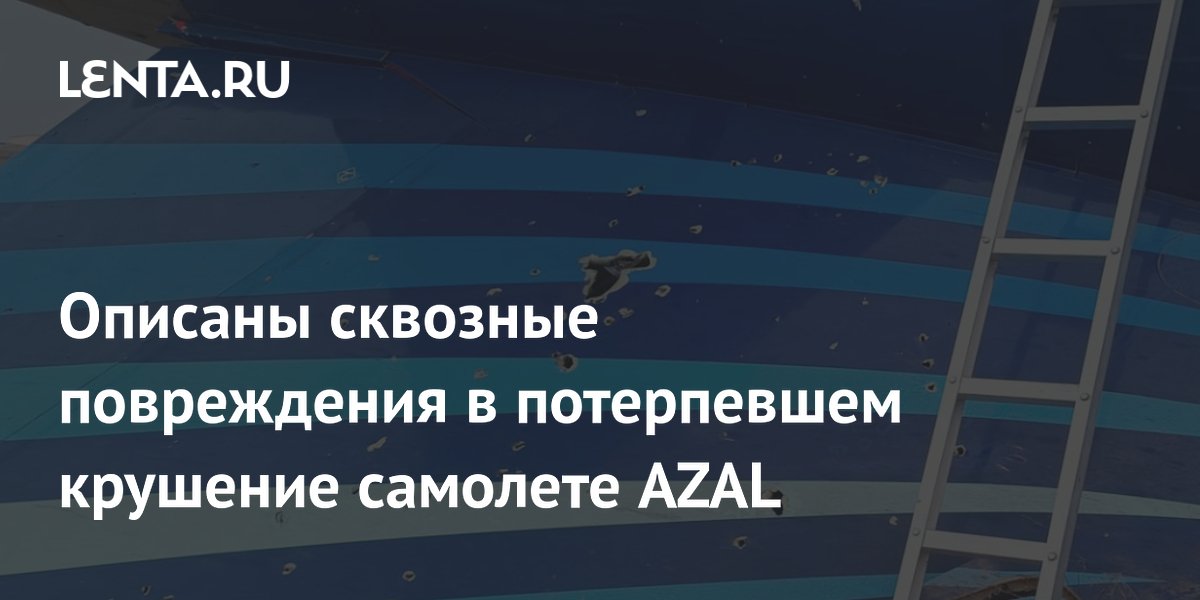 Описаны сквозные повреждения в потерпевшем крушение самолете AZAL: Украина: Бывший СССР: Lenta.ru