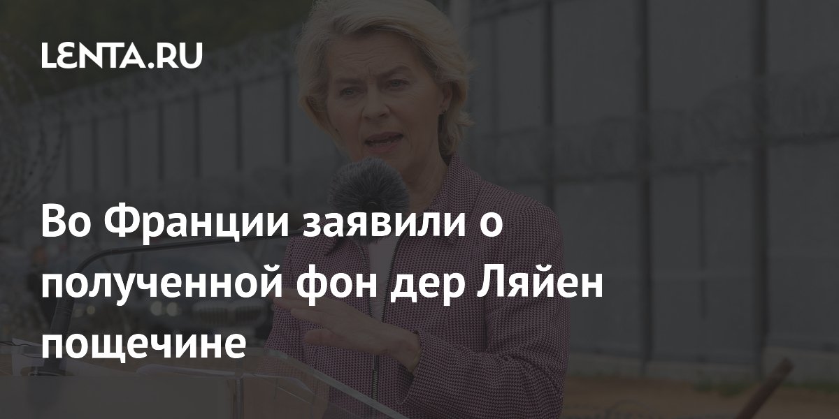 Во Франции заявили о полученной фон дер Ляйен пощечине Политика Мир