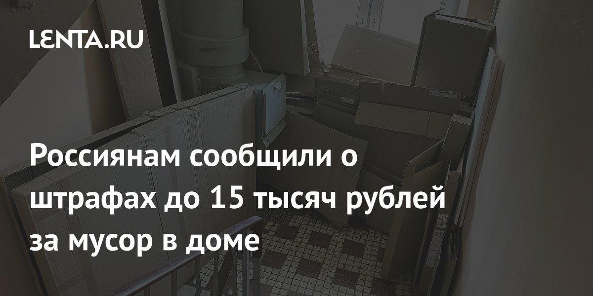 Россиянам сообщили о штрафах до 15 тысяч рублей за мусор в доме ...