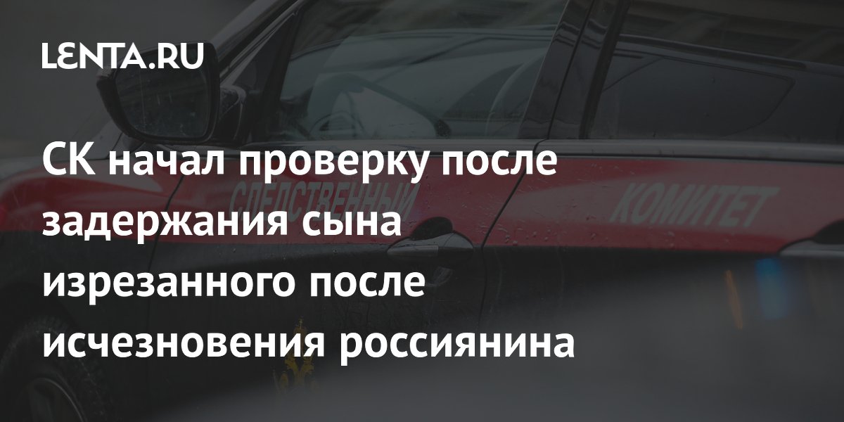 СК начал проверку после задержания сына изрезанного после исчезновения ...