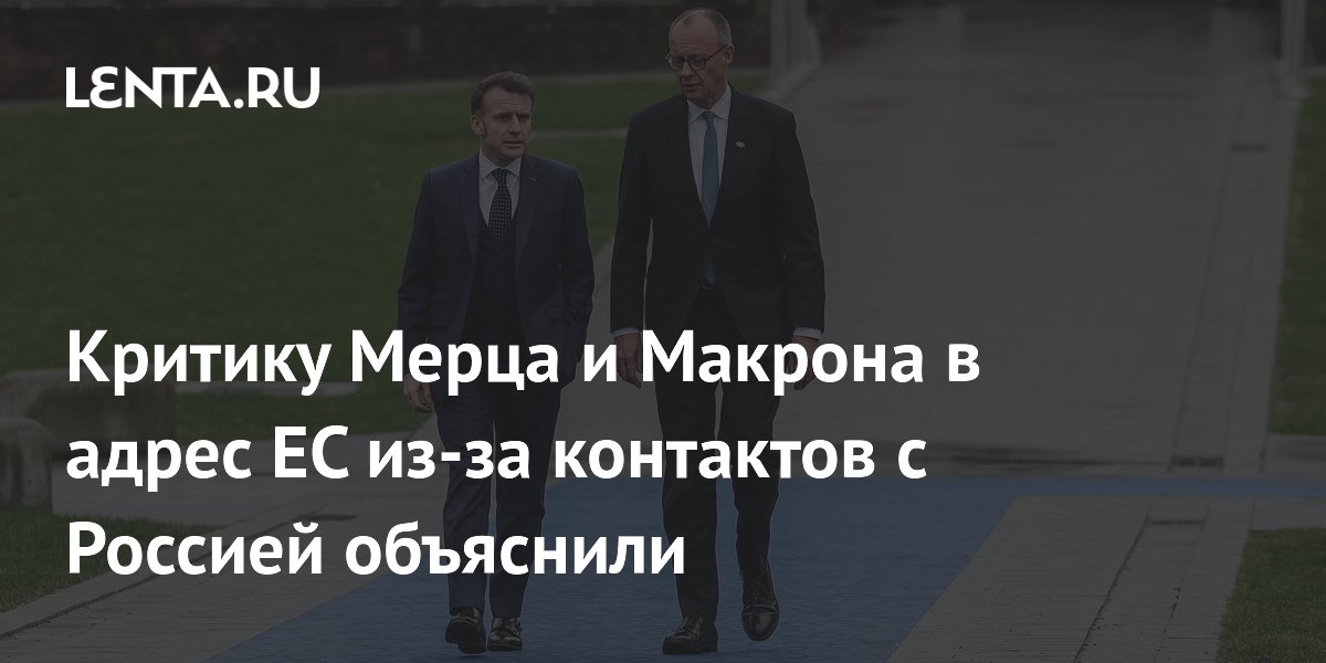 Критику Мерца и Макрона в адрес ЕС из-за контактов с Россией объяснили ...